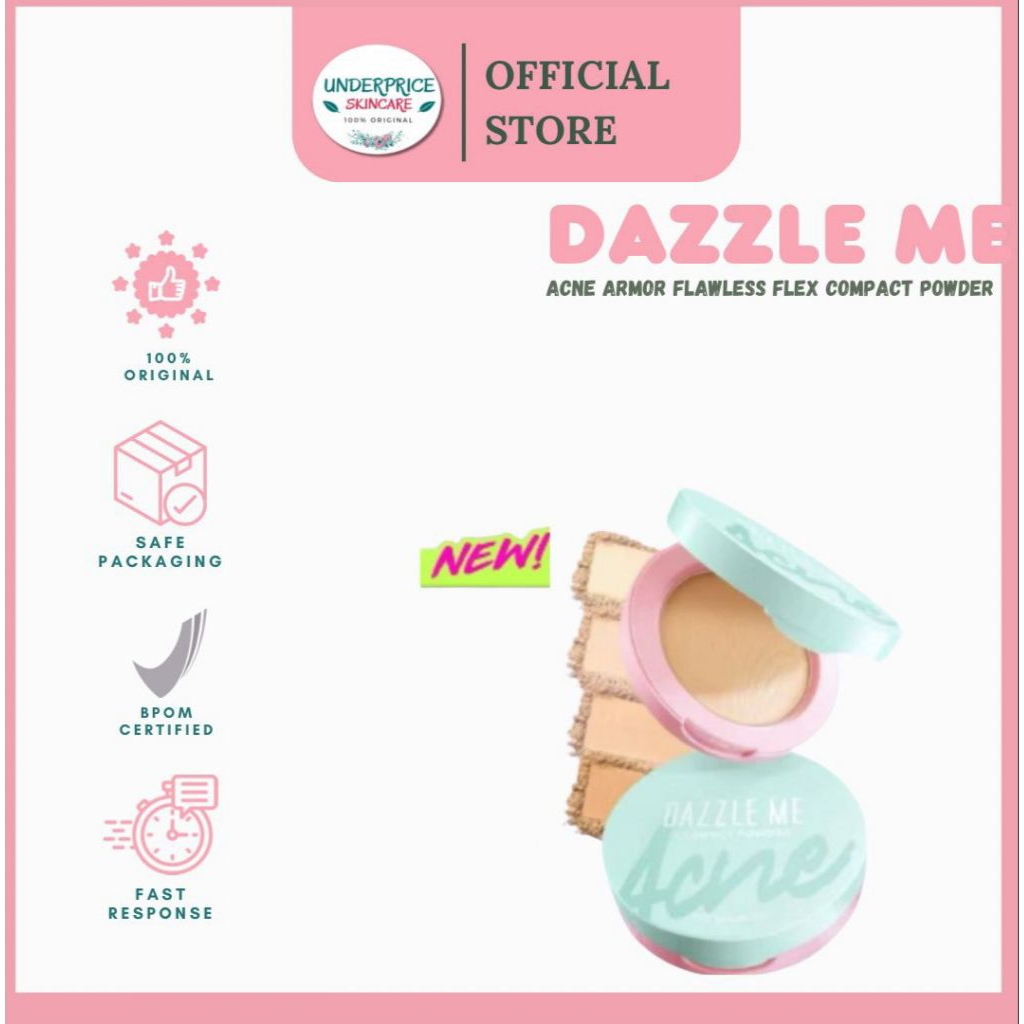 Jual Dazzle Me Acne Armor Flawless Flex Compact Powder | Shopee Indonesia