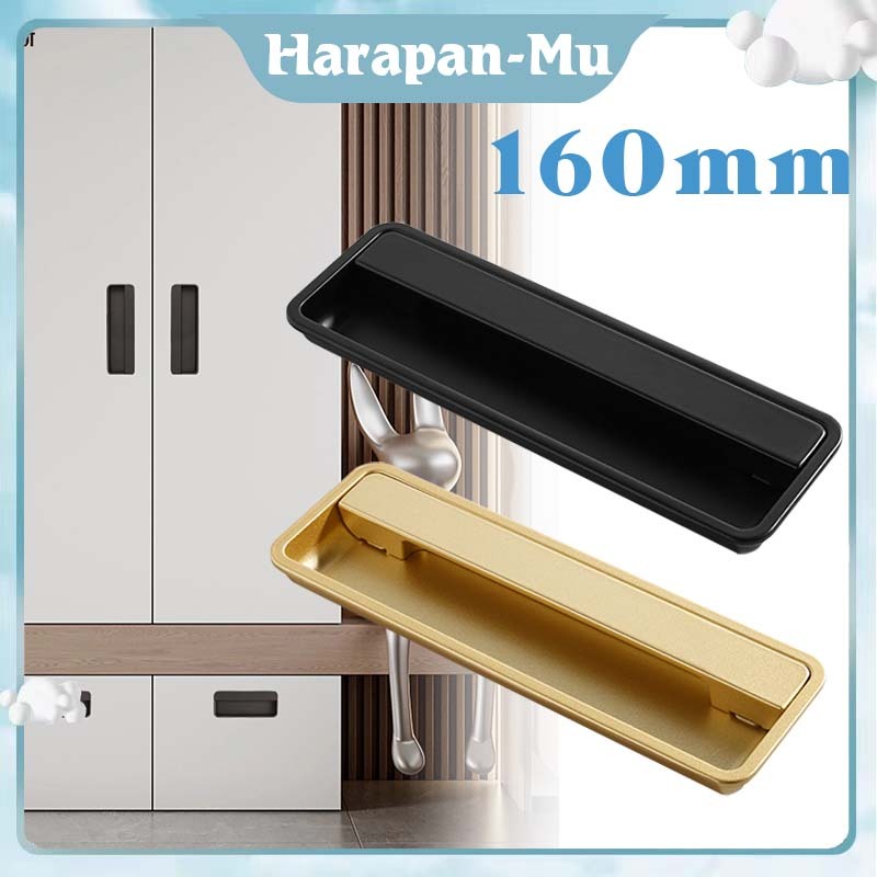 Jual 160mm Pintu Geser Sliding Lemari Laci / Recessed Handle Gold Black ...