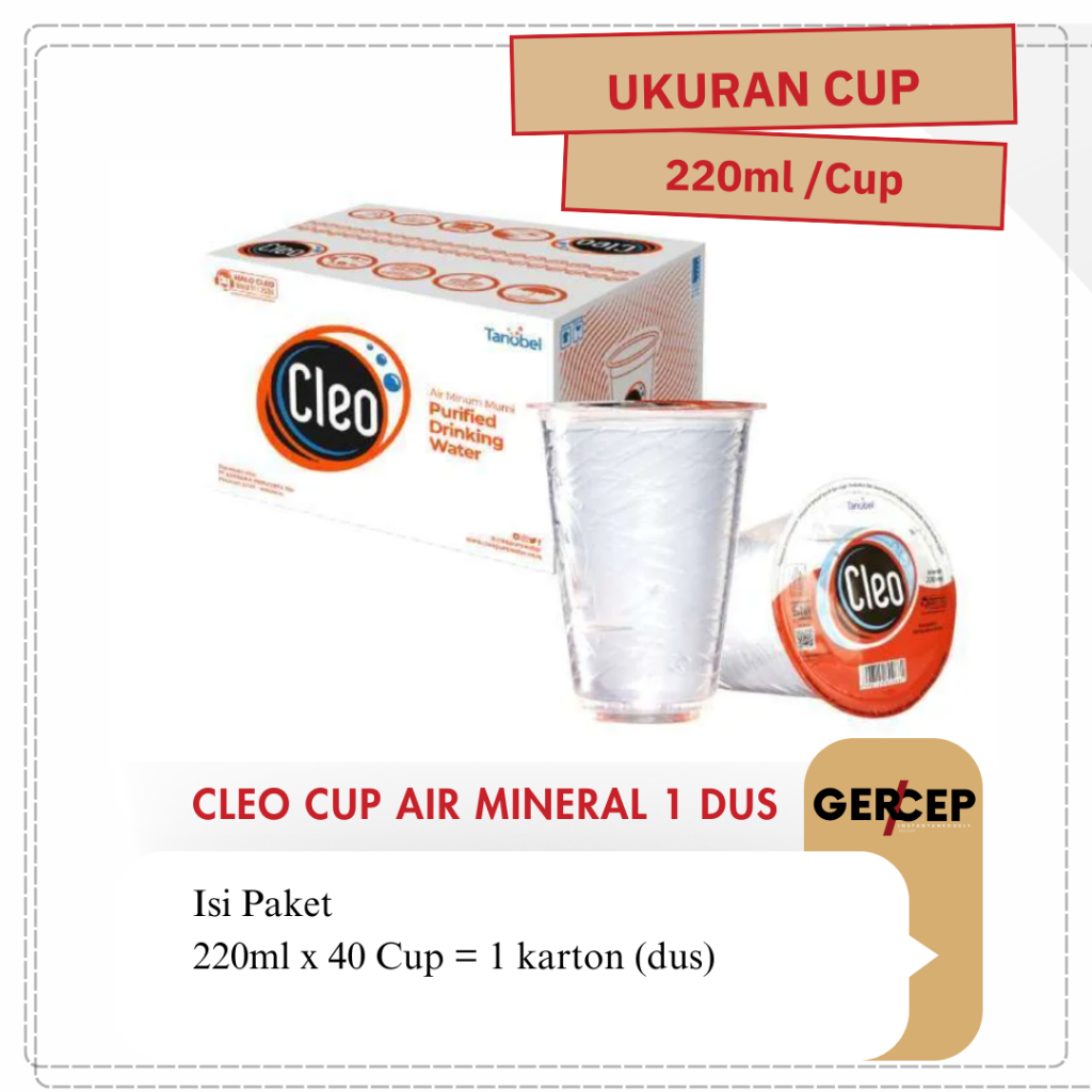Jual Cleo Cup 220ml 1 Dus/Isi 40 Pcs | Shopee Indonesia