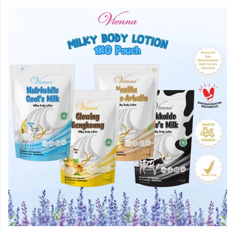 Jual VIENNA MILKY BODY LOTION SACHET 1KG - MILKY LOTION VIENNA REFFIL ...