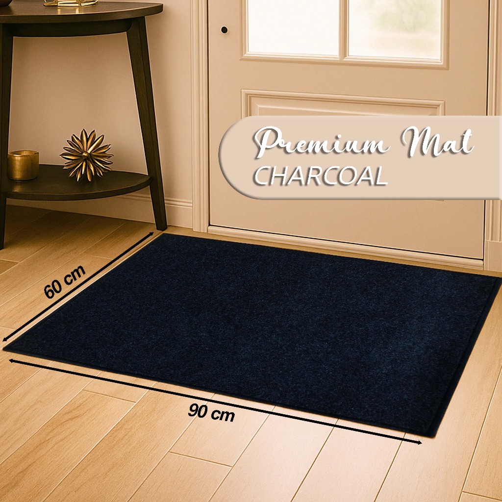 Jual Keset Pintu Karet Ukuran 60cm x 90cm Indoor Outdoor PREMIUM MAT - Charcoal | Shopee Indonesia