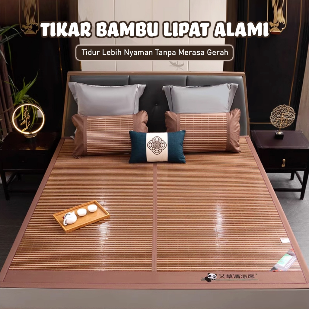 Jual Tikar Bambu Lipat Matras Bambu Alami Tradisional Uk 160 x 200cm ...