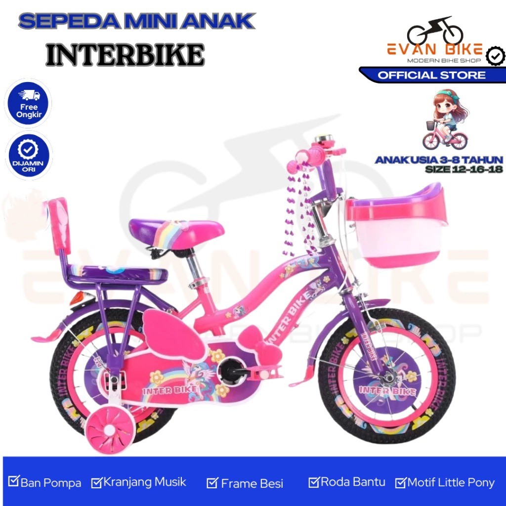 Jual [ SALE ] Sepeda Anak Mini INTERBIKE IC 171 CITYBIKE Keranjang ...