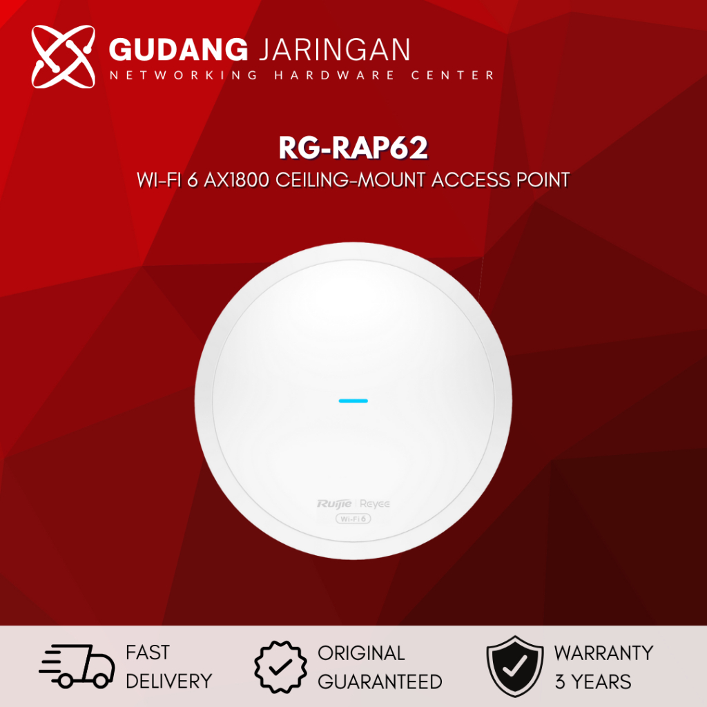 Jual RUIJIE REYEE RG-RAP62 Wi-Fi 6 Access Point AX1800 Ceiling-Mount ...