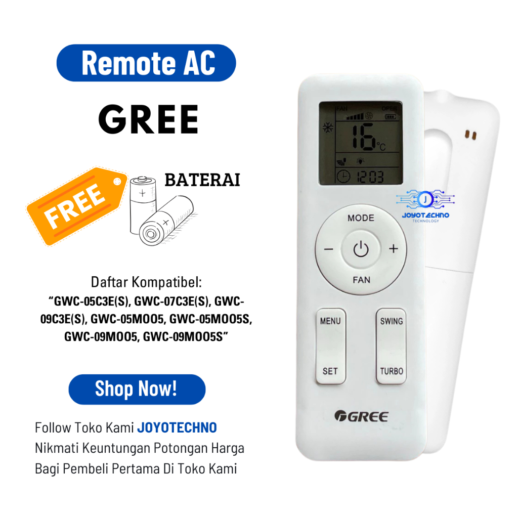 Jual REMOTE AC GREE YAY1F1 GWC 9M005S ORIGINAL | Shopee Indonesia