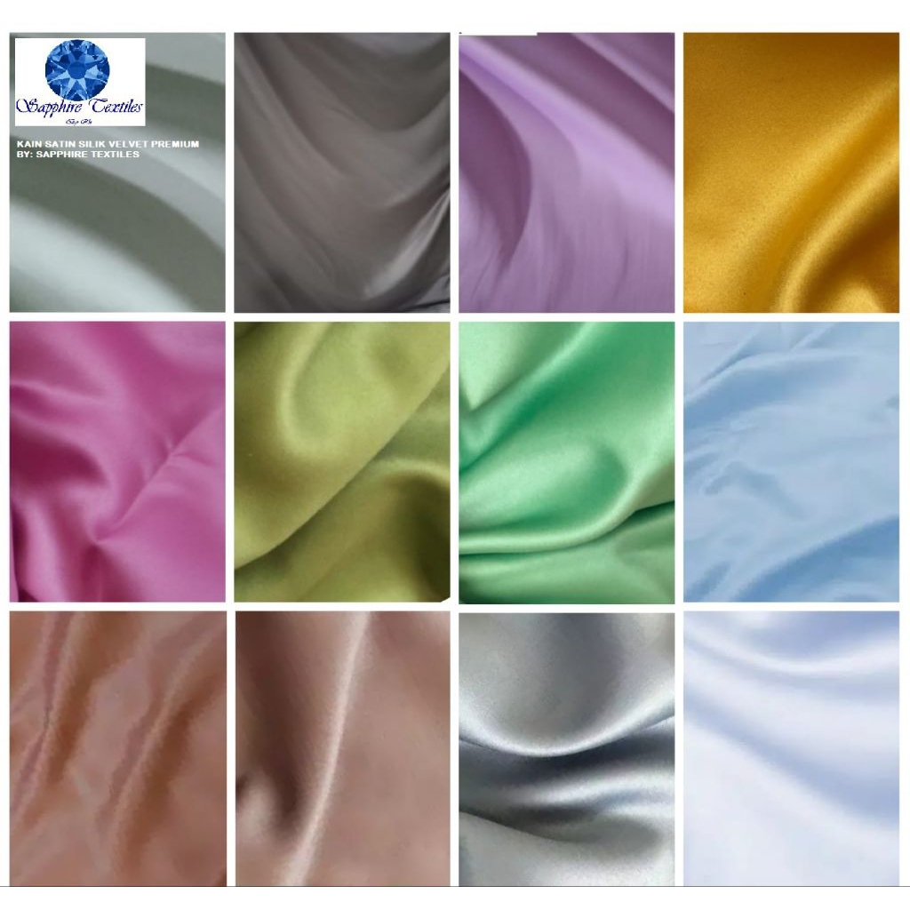 Jual 1 Meter Kain Satin Silk Velvet Premium Kebaya bridesmaid Jakarta ...