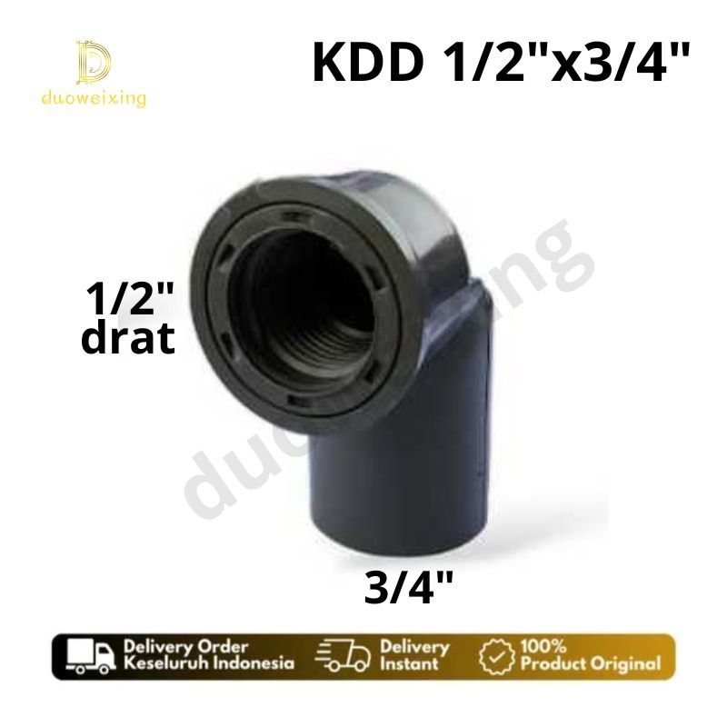 Jual GREST Sambungan Pipa Keni / Knee Drat Dalam / KDD 1/2" x 3/4" | Shopee Indonesia