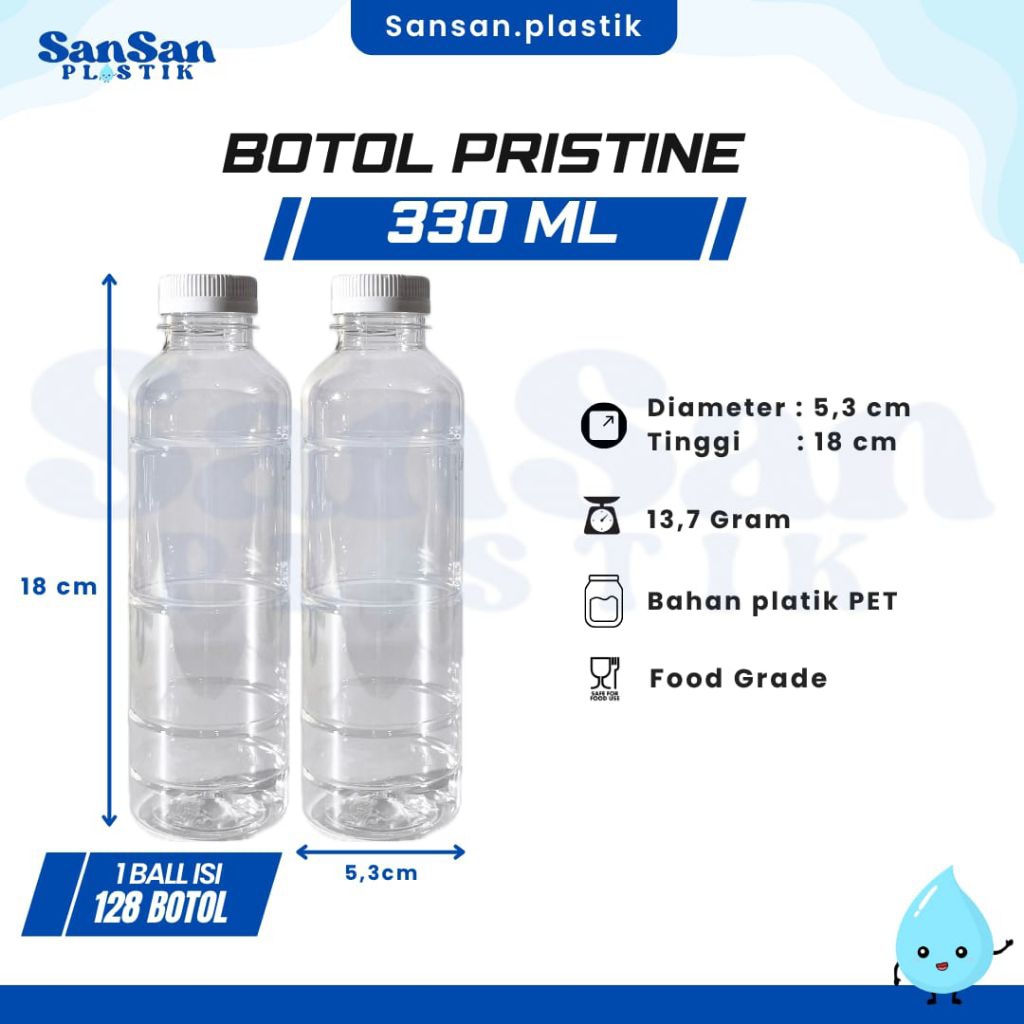 Jual Botol Almond 330 ml @938 isi 128 botol / Botol Plastik 330 ml ...