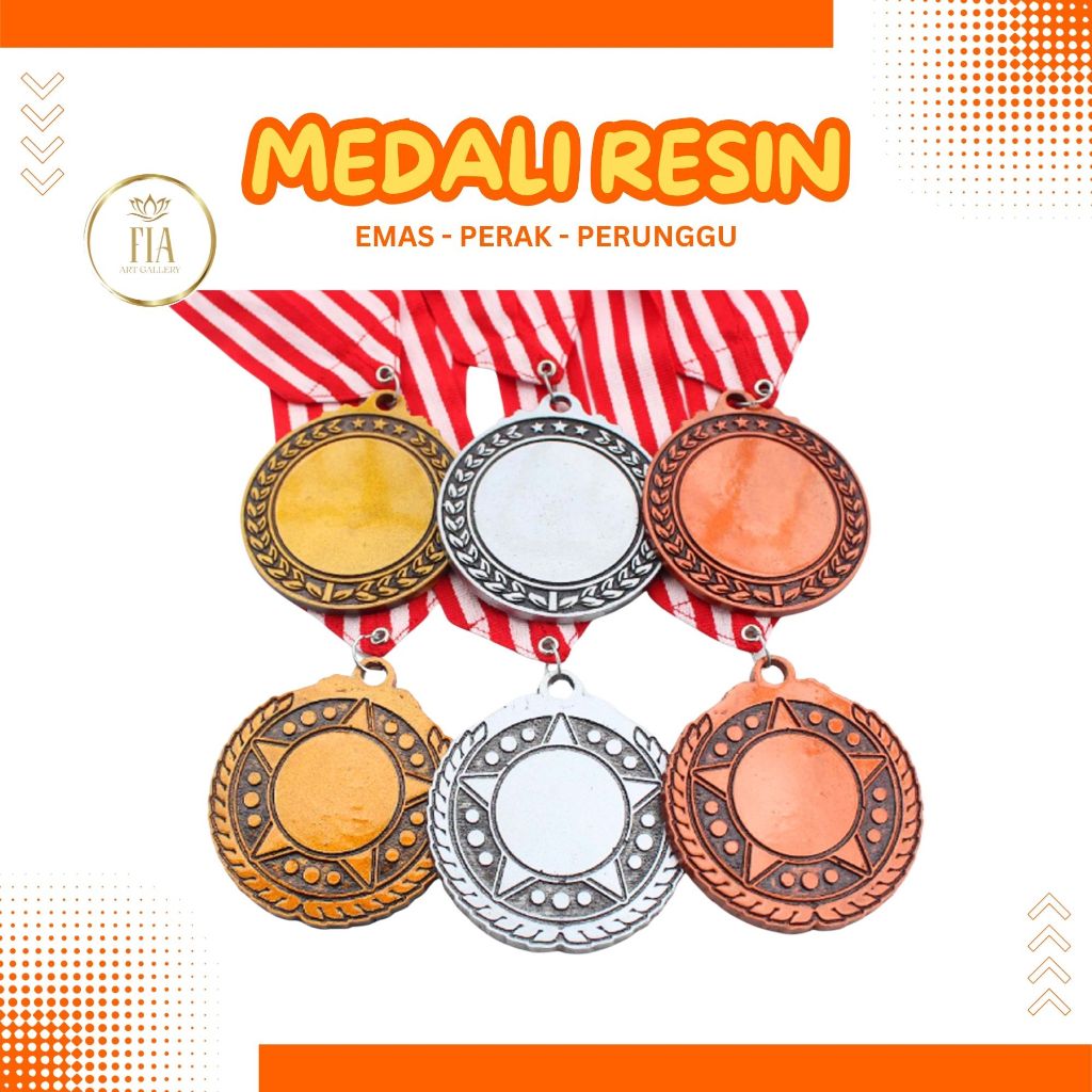 Jual Medali Warna Emas Perak Perunggu Plus Tali Merah Putih Medalion ...