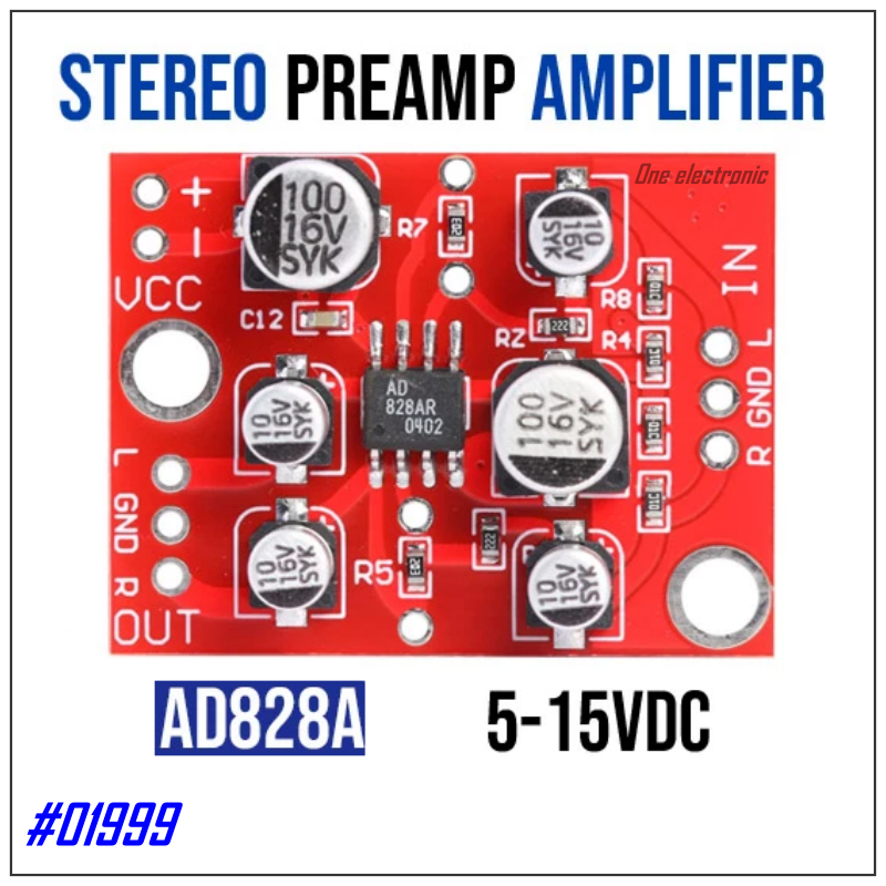Jual AD828 Stereo Preamp Power Amplifier Board Preamplifier Penguat ...