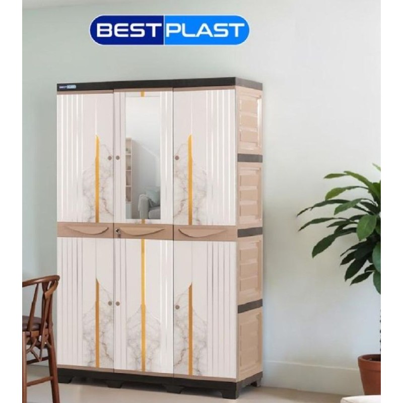 Jual LEMARI PAKAIAN PLASTIK 3 PINTU BEST PLAST | Shopee Indonesia