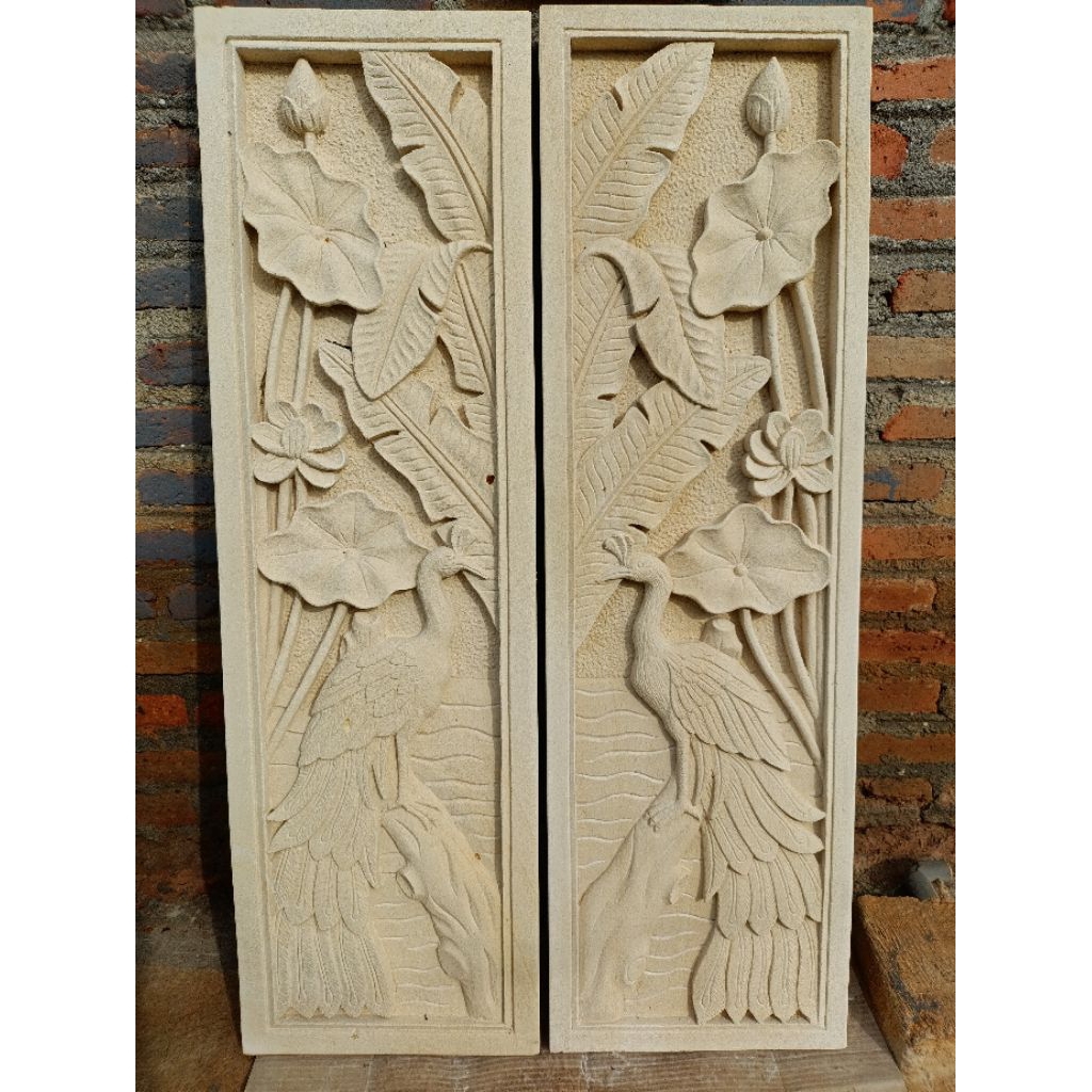 Jual relief batu paras jogja motif merak minimalis | Shopee Indonesia