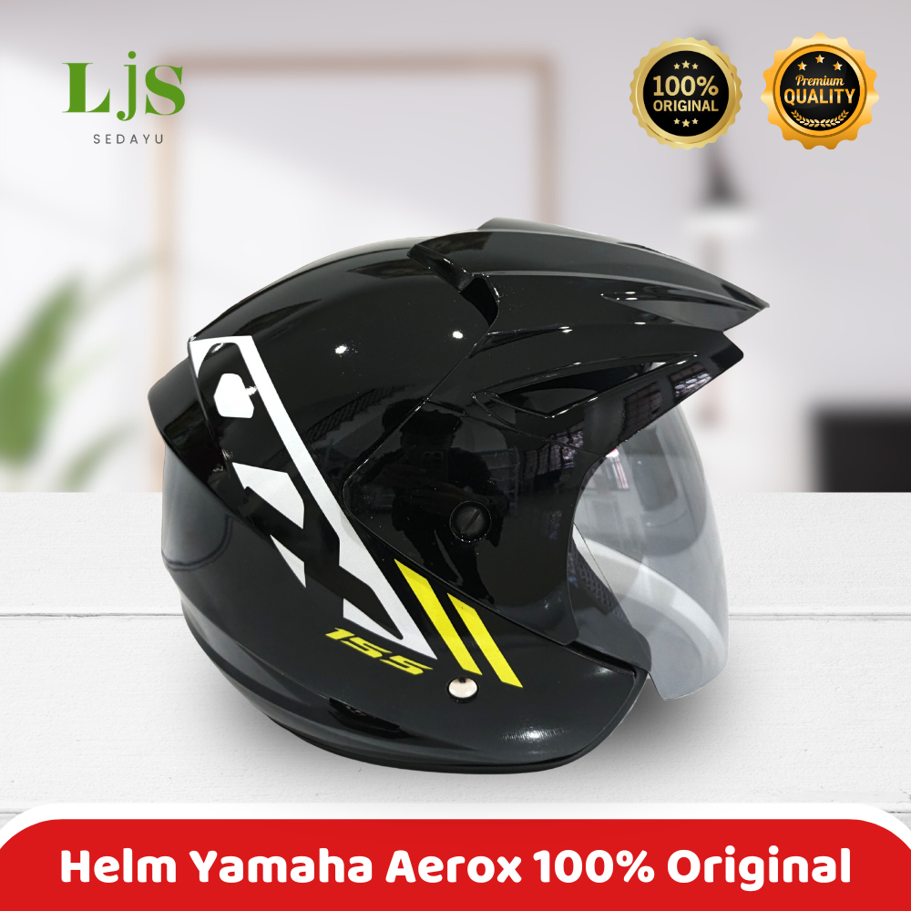 Jual Helm Yamaha Aerox Original - Half Face Warna Hitam | Shopee Indonesia