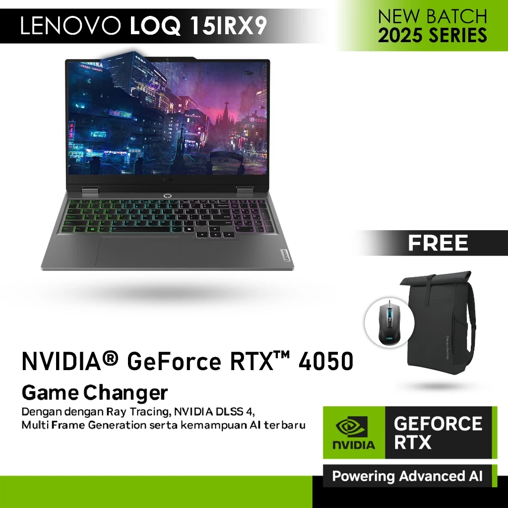 Jual [FREE MOUSE] Lenovo LOQ 15IRX9 GeForce RTX™ 4050 6GB - Intel® Core ...