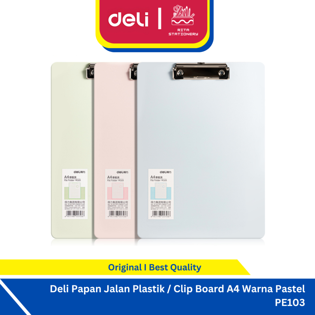 Jual Deli Papan Jalan Plastik Lucu Ringan Ujian Dada / Clip Board A4 cm ...