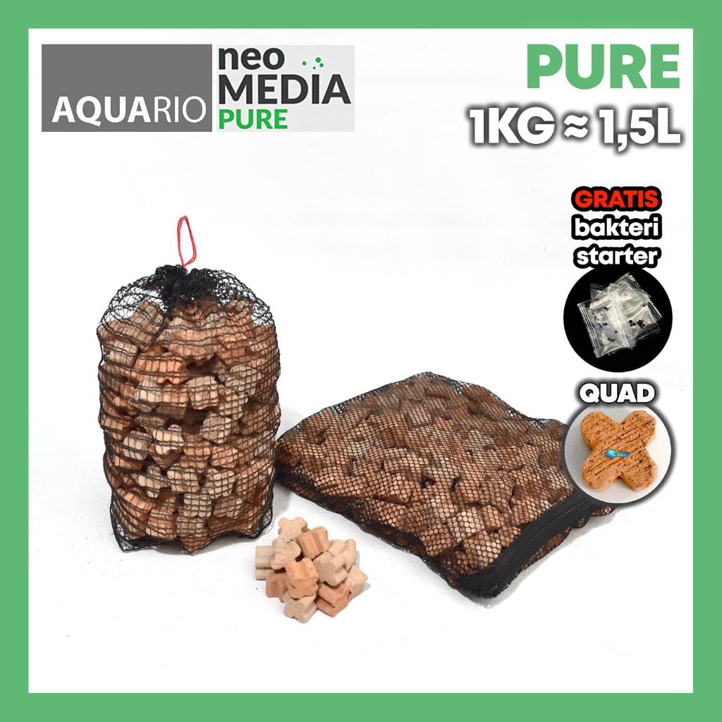 Jual Neo Media PURE QUAD 1KG ≈ 1,5L neomedia pure media filter biologis ...