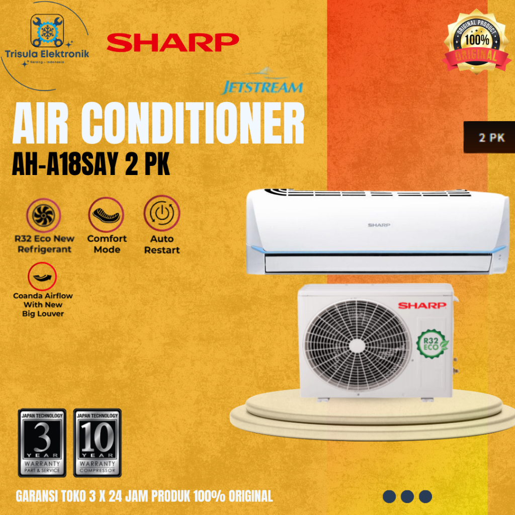 Jual Ac Sharp AHA18SAY / AH-A18SAY, Air Conditioner 2PK R32 Thailand ...