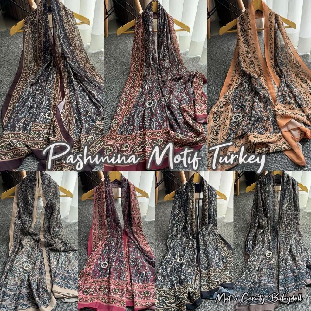 Jual PASHMINA MOTIF PRINTING/PASHMINA CASHMERE TURKI/SHAWL ETNIK TURKI ...