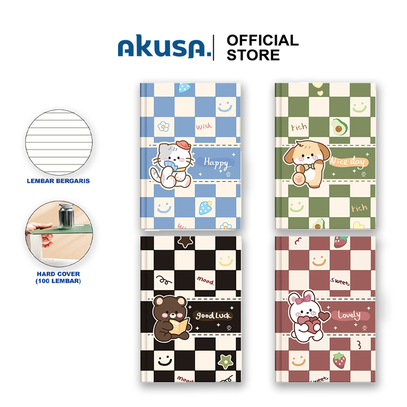 Jual AKUSA Hard Cover Book A5 Note Book Buku Catatan Journal Book Diary ...
