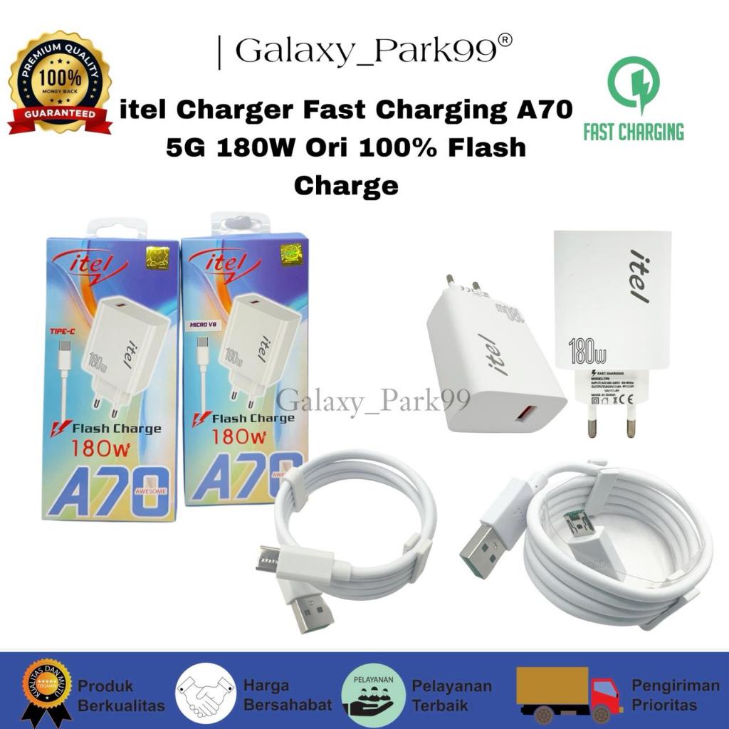 Jual itel Charger fast charging A70 5G 180W Ori100% flash charge ...