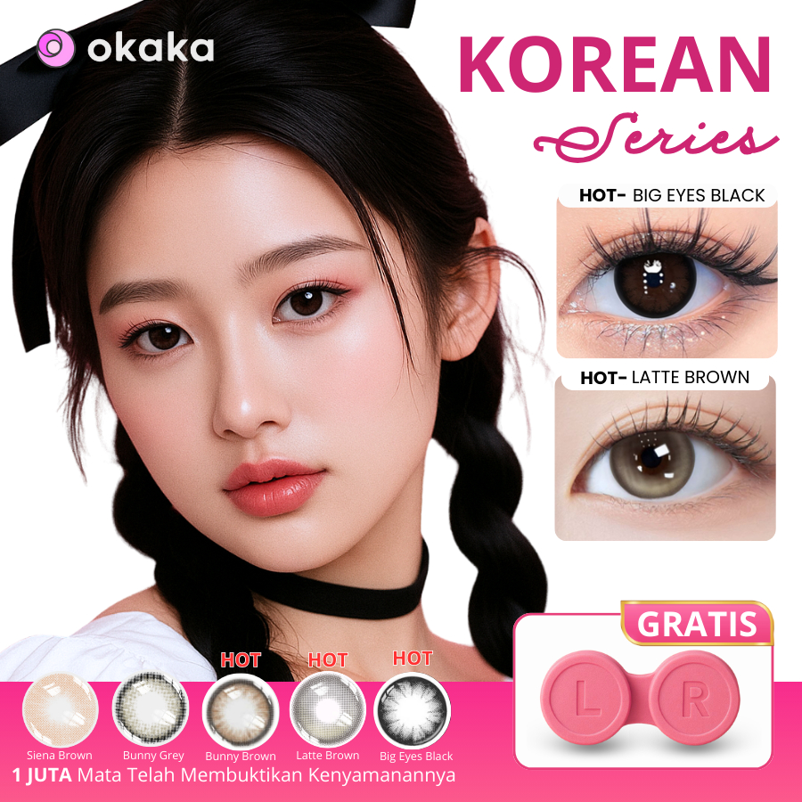 Jual OKAKA Softlens Terlaris girl group style warna Lensa Kontak Bening ...