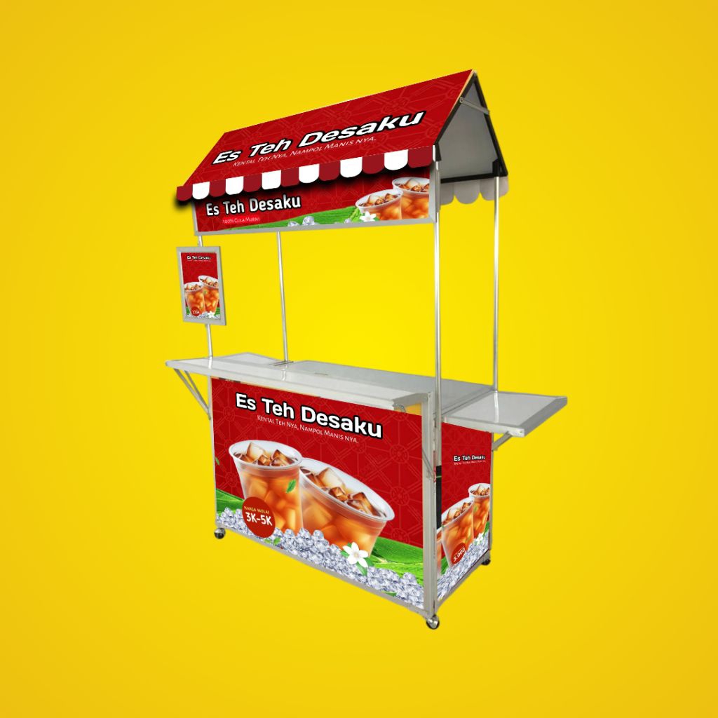 Jual Booth Portable + Atap Rumah + Meja Samping + Meja Depan + Menu ...
