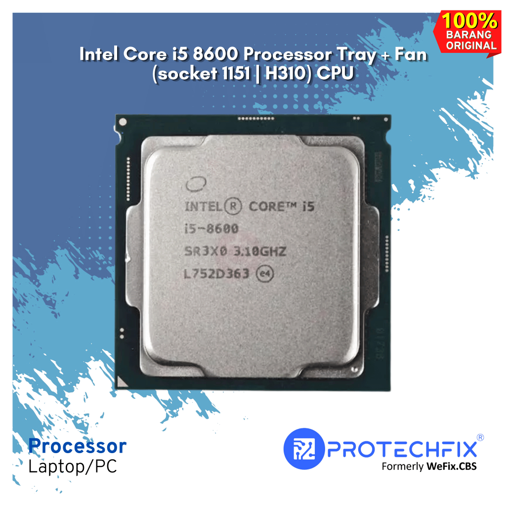 Jual Intel Core i5 8600 Processor Tray + Fan (socket 1151 | H310) CPU ...