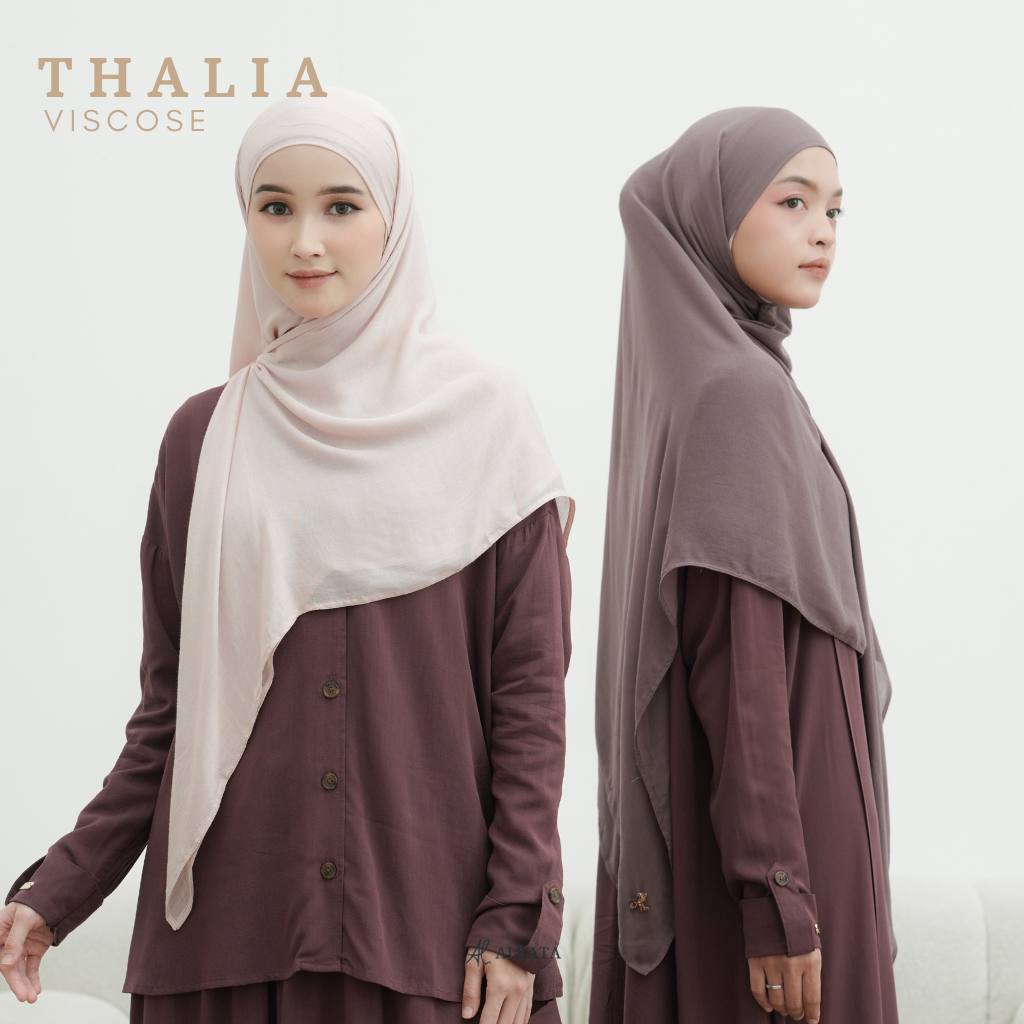 Jual Albata Hijab - Thalia French Square Viscose & Voal | Shopee Indonesia