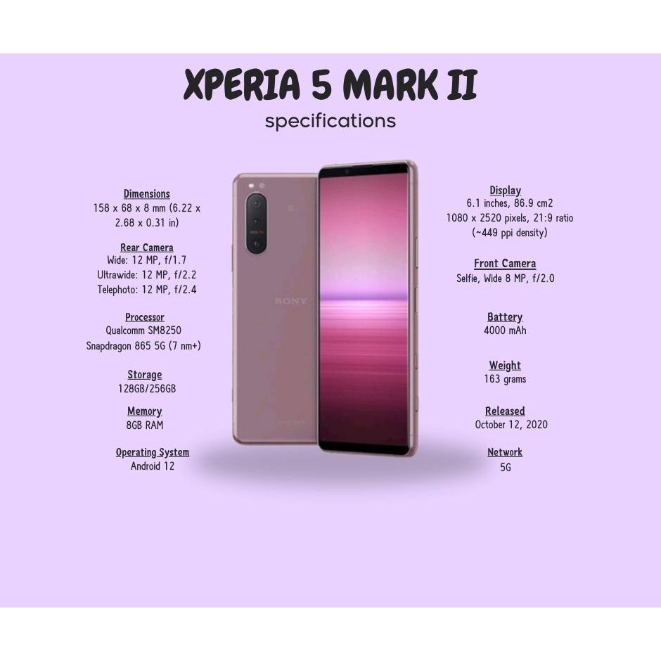 Jual SONY XPERIA 5 MARK II 8-128GB SECOND ORIGINAL | Shopee Indonesia