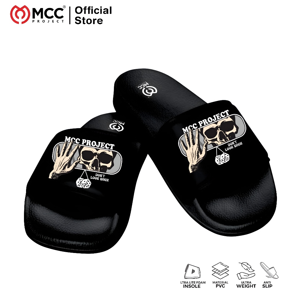 Jual MCC Project Sandal Selop Slip On Slide Spi0n Black Pria Dewasa ...