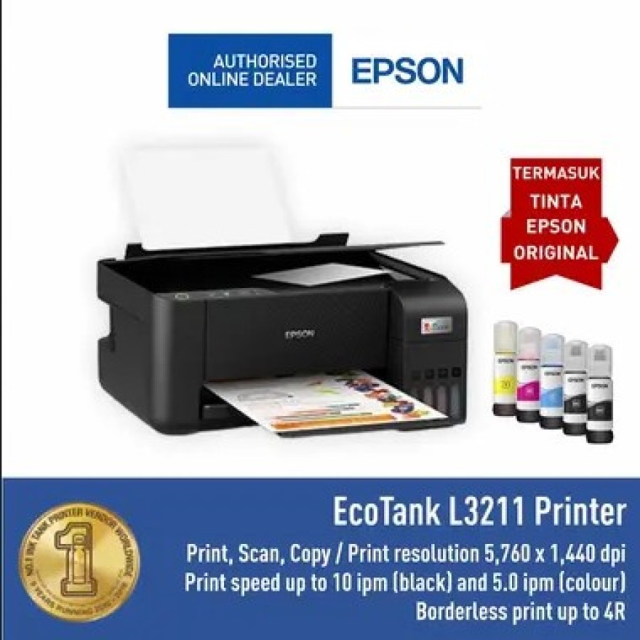 Jual PRINTER EPSON L3211 PRINT SCAN COPY INCLUDE TINTA PENGGANTI L3210 ...