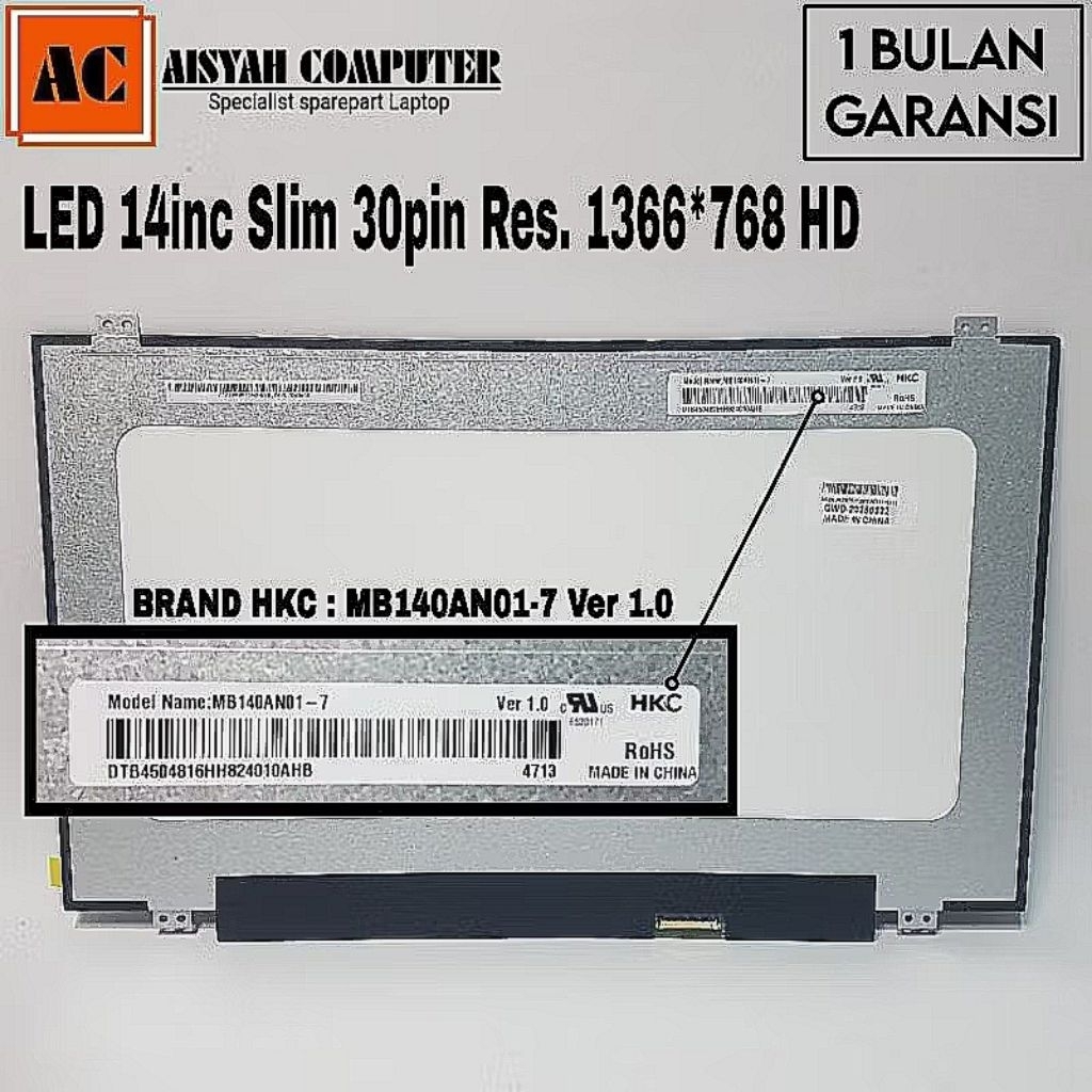 Jual LCD 30PIN 14inc Cocok untuk Laptop Acer Aspire one Z476 (New LED ...