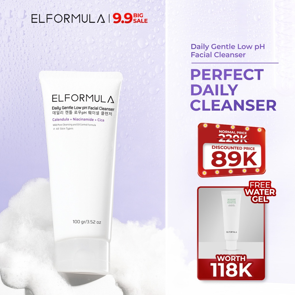 Jual [ FREE WATER GEL ] ELFORMULA Daily Gentle Low pH Facial Cleanser ...