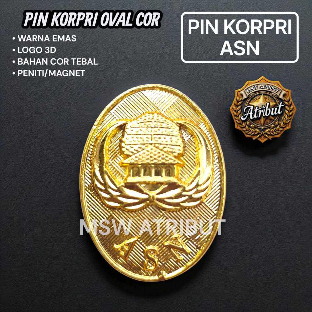 Jual Pin Korpri Cor Oval premium / pin korpri ASN PNS ABDI NEGARA model ...
