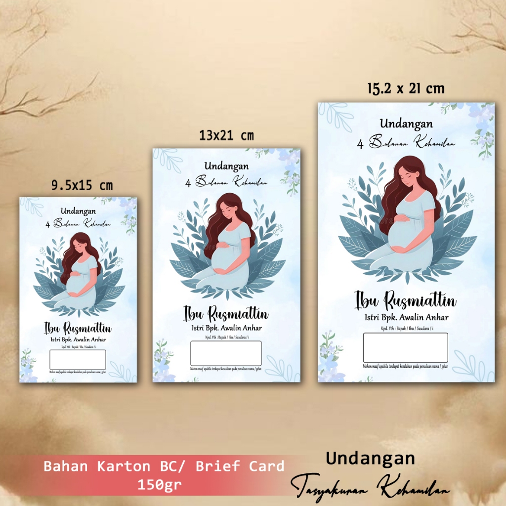 Jual COD Undangan 4 Bulanan Undangan 7 Bulanan Kehamilan Undangan ...