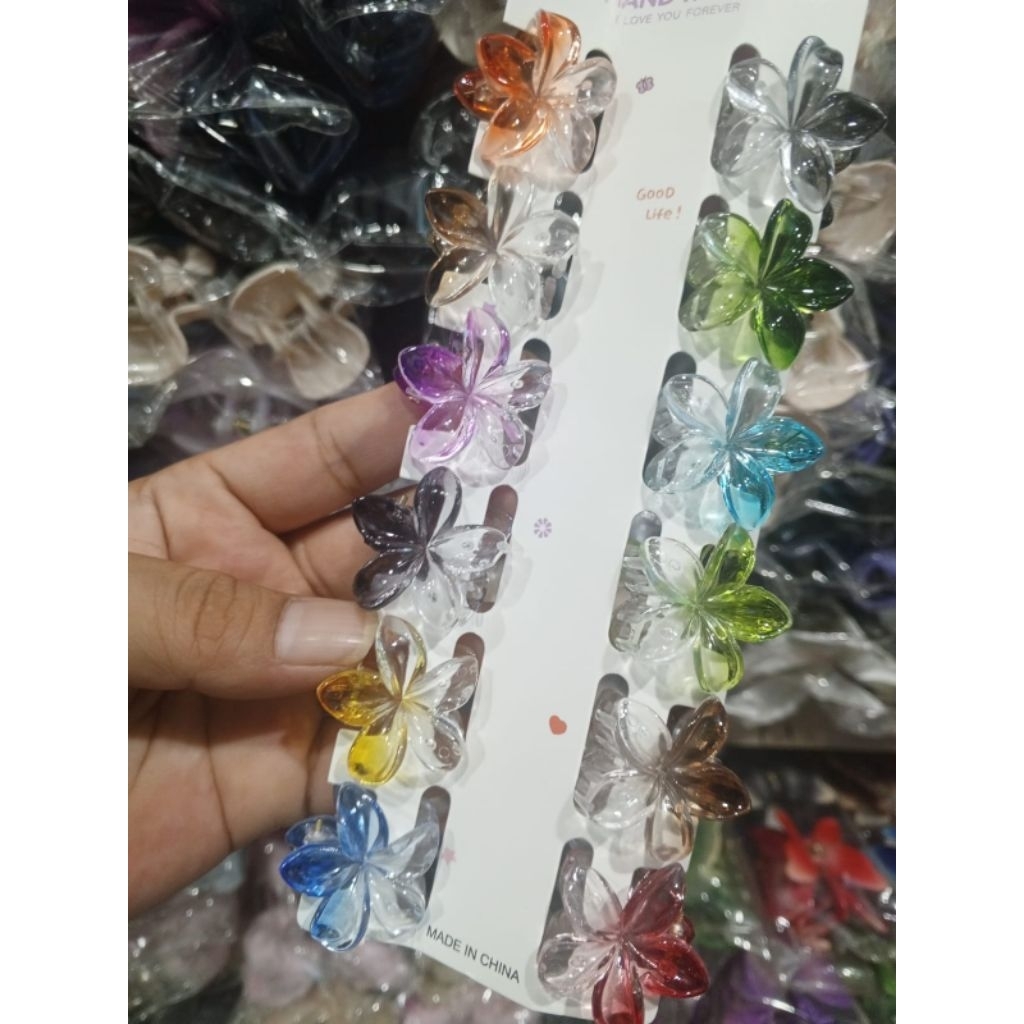 Jual (12pcs) Jepitan Rambut Import Model Bunga Kamboja 2.5cm Ukuran ...