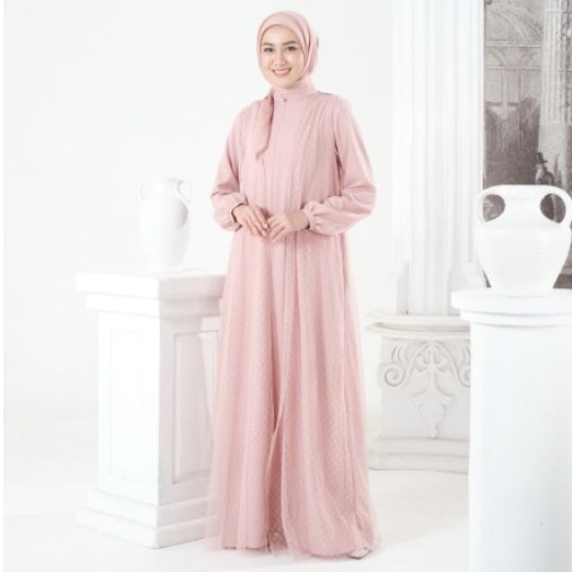 Jual ZOYA Clover Dress Dusty Pink - Fashion Muslim Dress Gamis Muslim ...