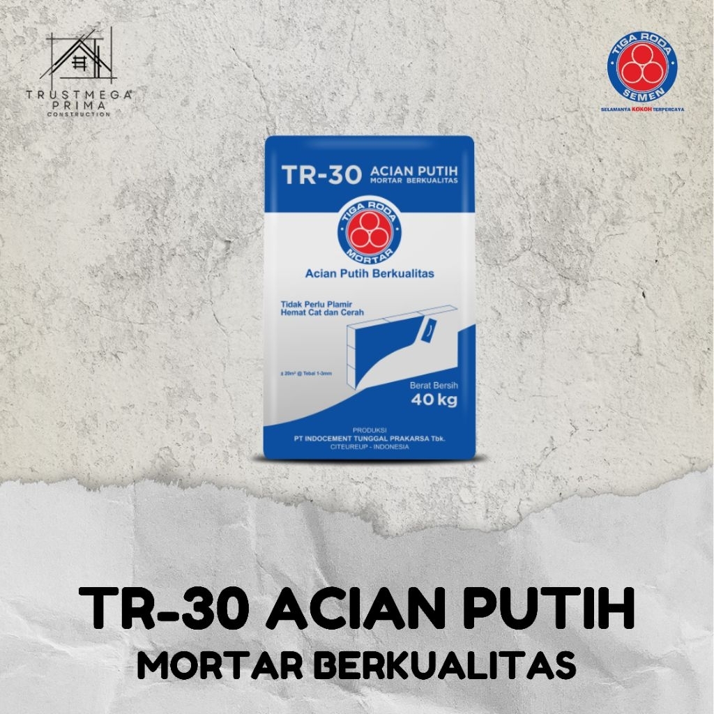 Jual SEMEN ACIAN PUTIH TIGA RODA TR-30 | Shopee Indonesia