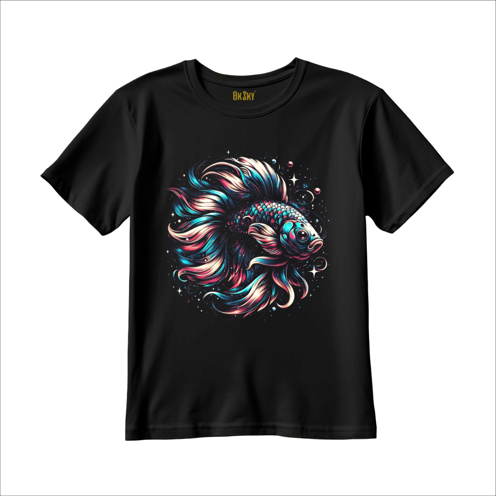 Jual OKSKY Koas Ikan Cupang Beta Fish Keren Katun Hitam | Shopee Indonesia