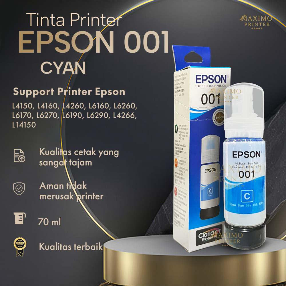 Jual Tinta Original Epson 001 Cyan For Printer L4150 L4160 L6160 L6170 ...