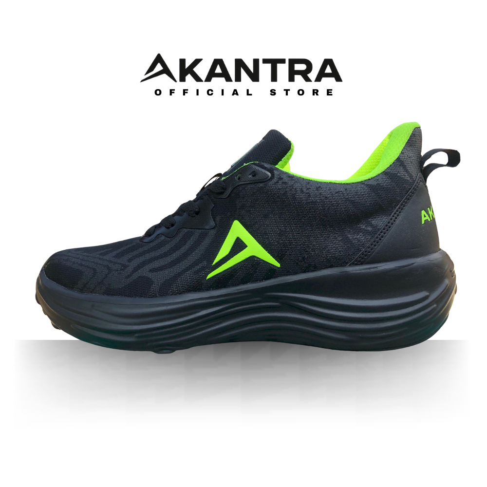 Jual AKANTRA Vortex Black Green - Sepatu Running Green | Sepatu Lari ...