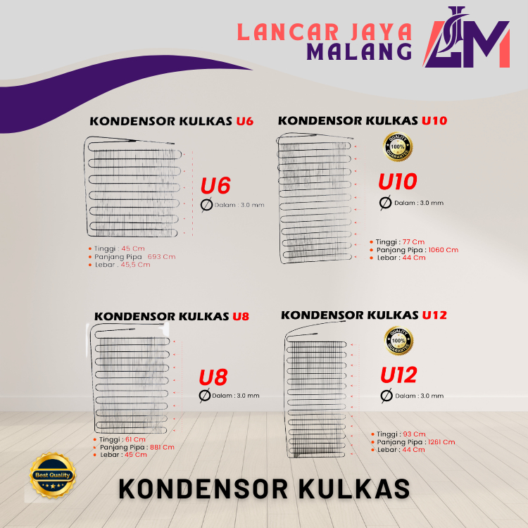 Jual (PER PCS) KONDENDOR KULKAS - SHOWCASE FREEZER - KONDENSOR U6 U8 U10 U12 | Shopee Indonesia