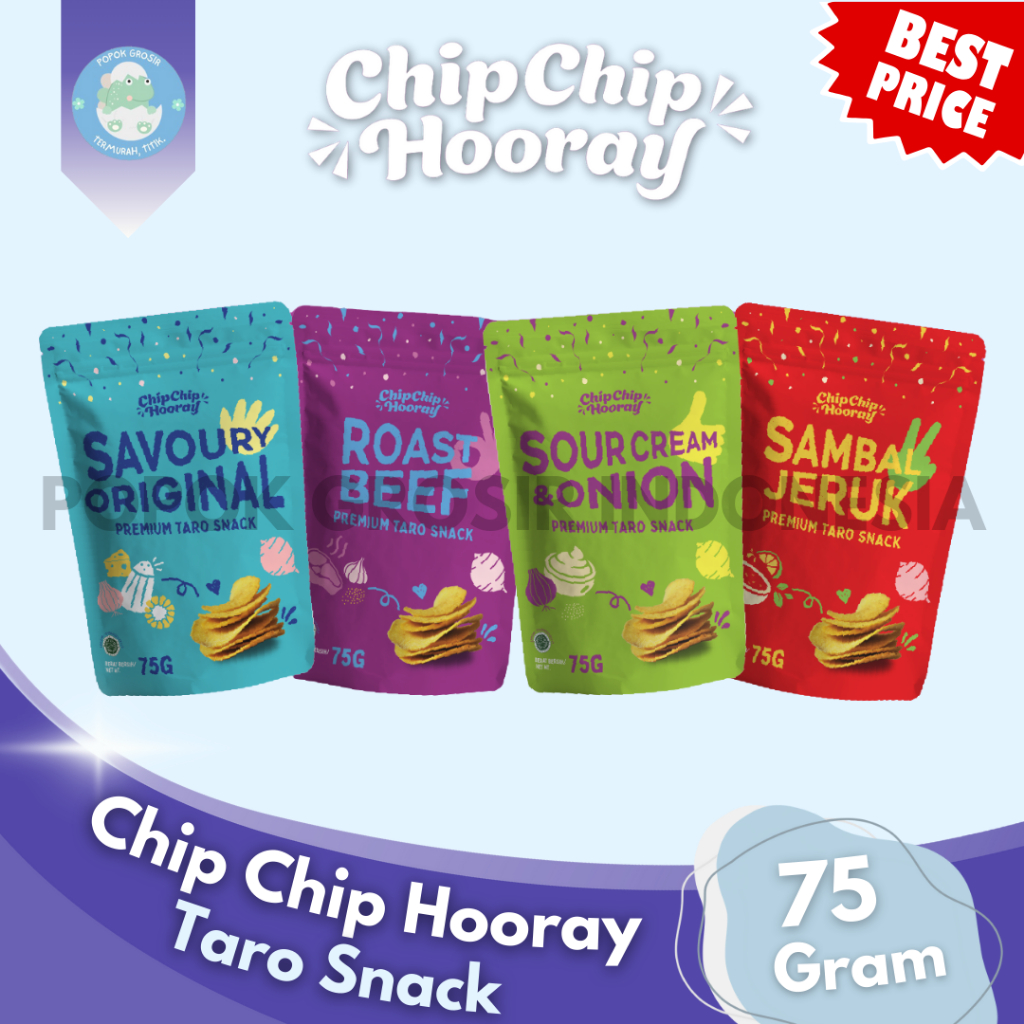 Jual CHIP CHIP HOORAY 75g Premium Taro Snack - Keripik Talas - Cemilan ...