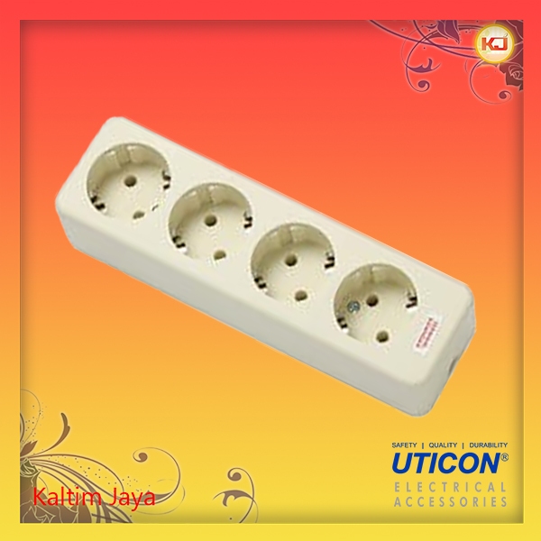 Jual Stop Kontak Arde 4 Lubang Uticon Terminal Extension Colokan Socket ...