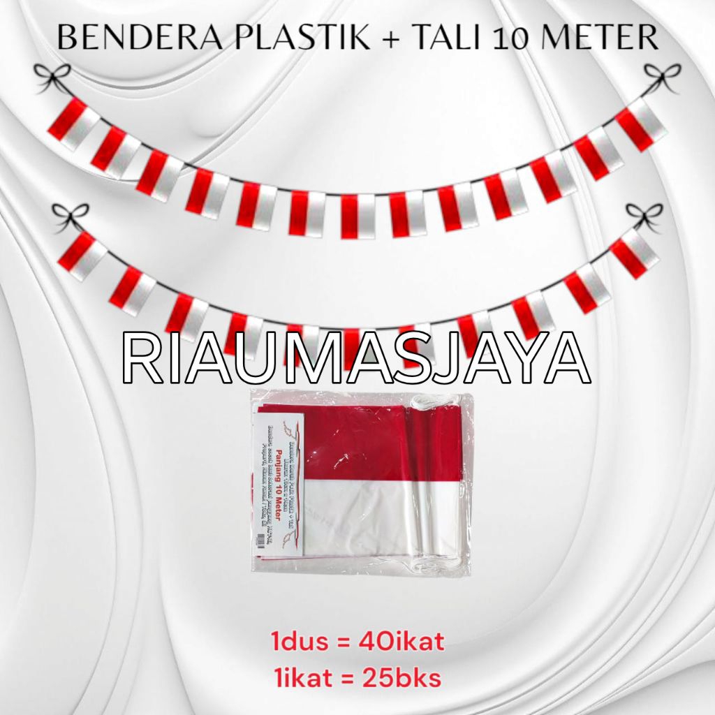 Jual BENDERA PLASTIK TALI MERAH PUTIH 10 METER | Shopee Indonesia