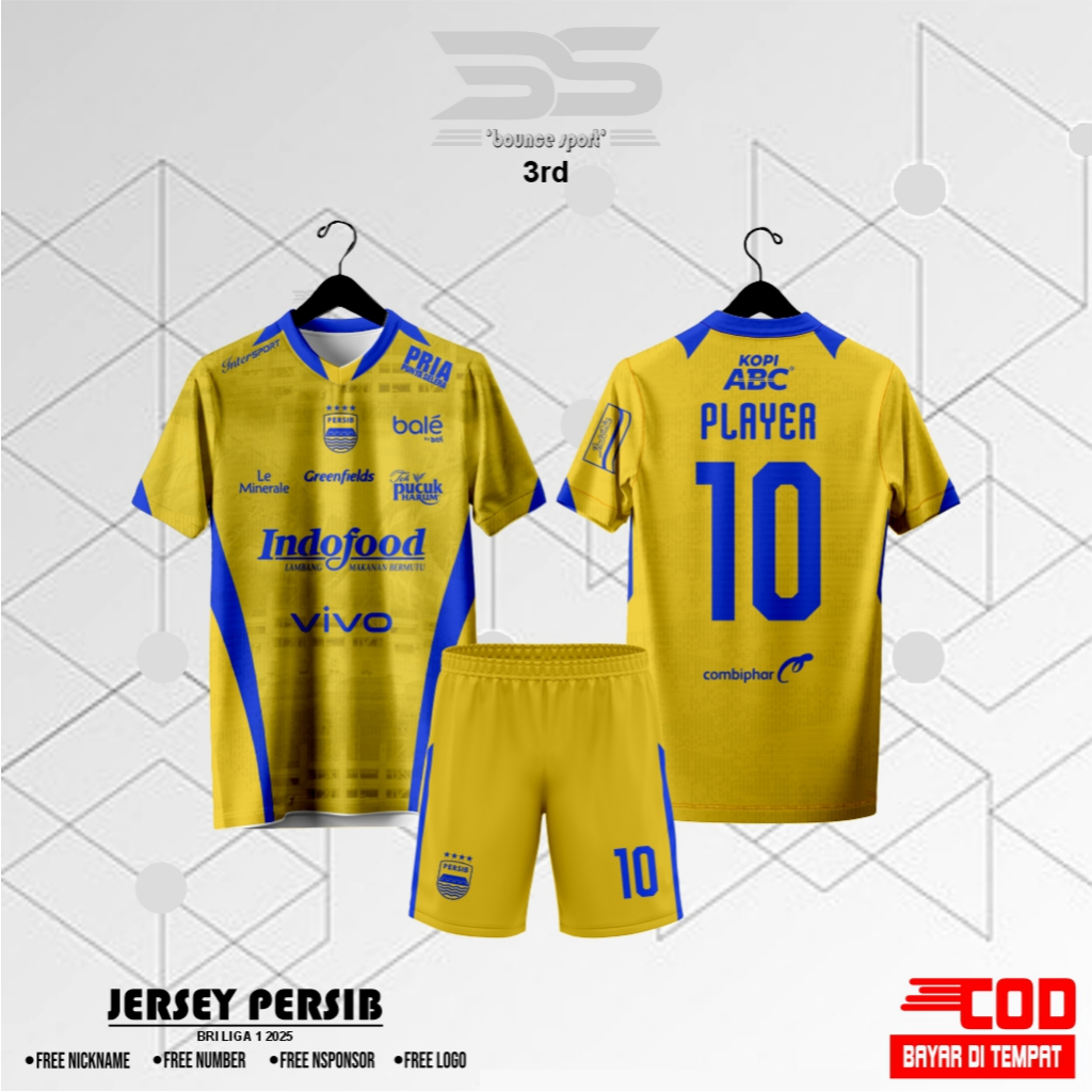 Jual BAJU JERSEY BOLA PERSIB BANDUNG 3RD KUNING TERBARU 2025/2026 ...
