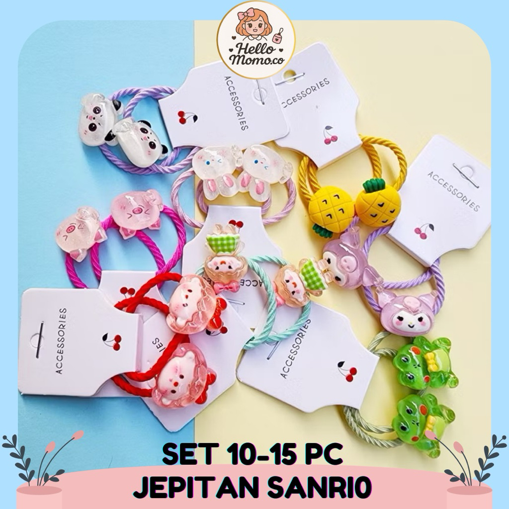 Jual SET 10pcs 15pcs IKAT RAMBUT ANAK SANRIO CAPYBARA PRINCESS UNICORN ...