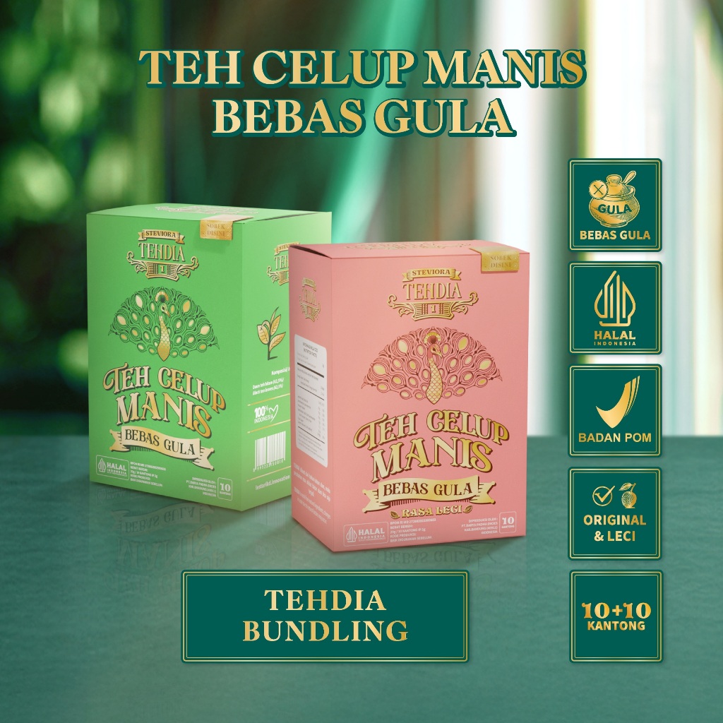 Jual TEHDIA Leci 10s dan TEHDIA Ori Teh Celup Manis Bebas Gula 10s ...