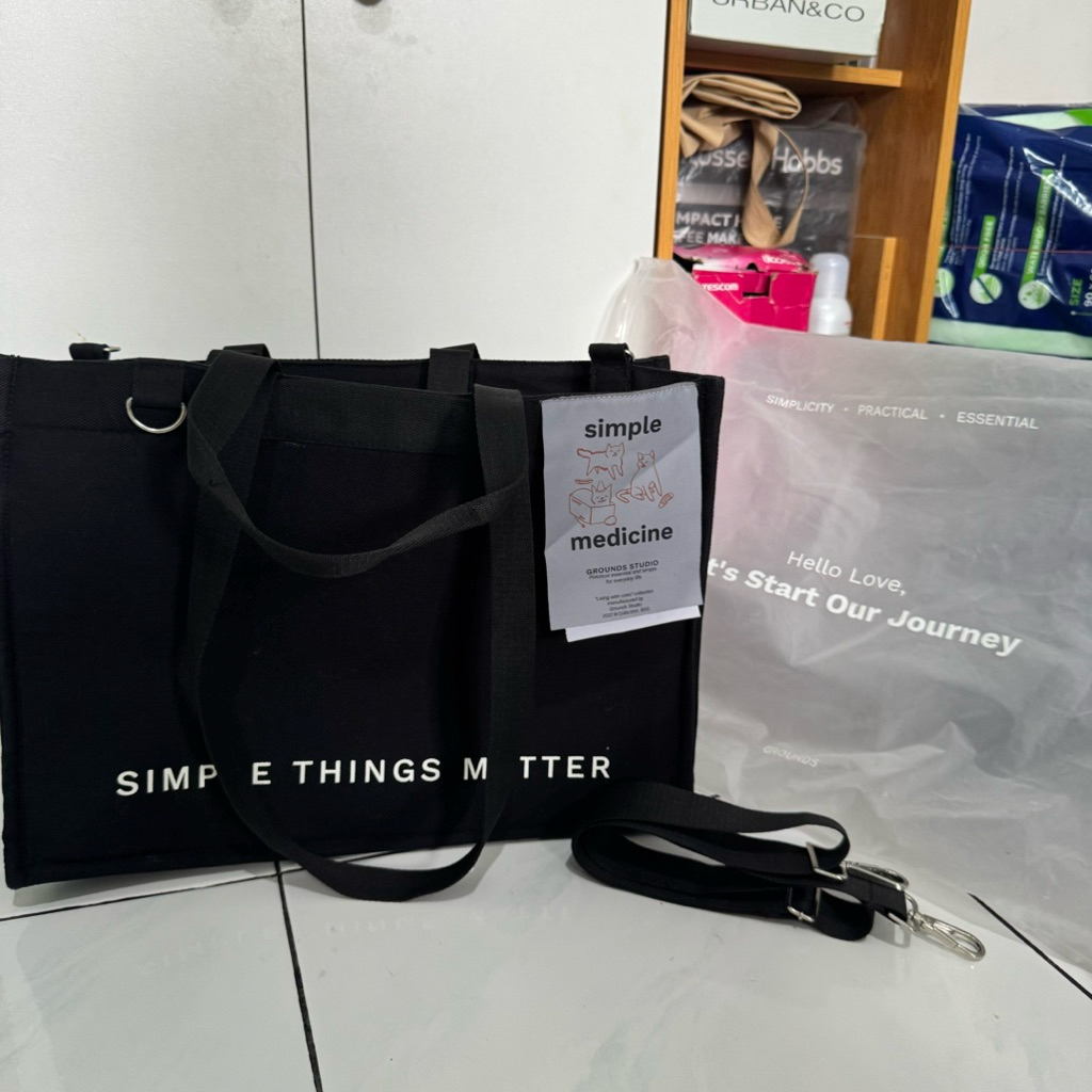 Jual [ORIGINAL PRELOVED] Catto Collection Totebag BLACK Large Canvas ...