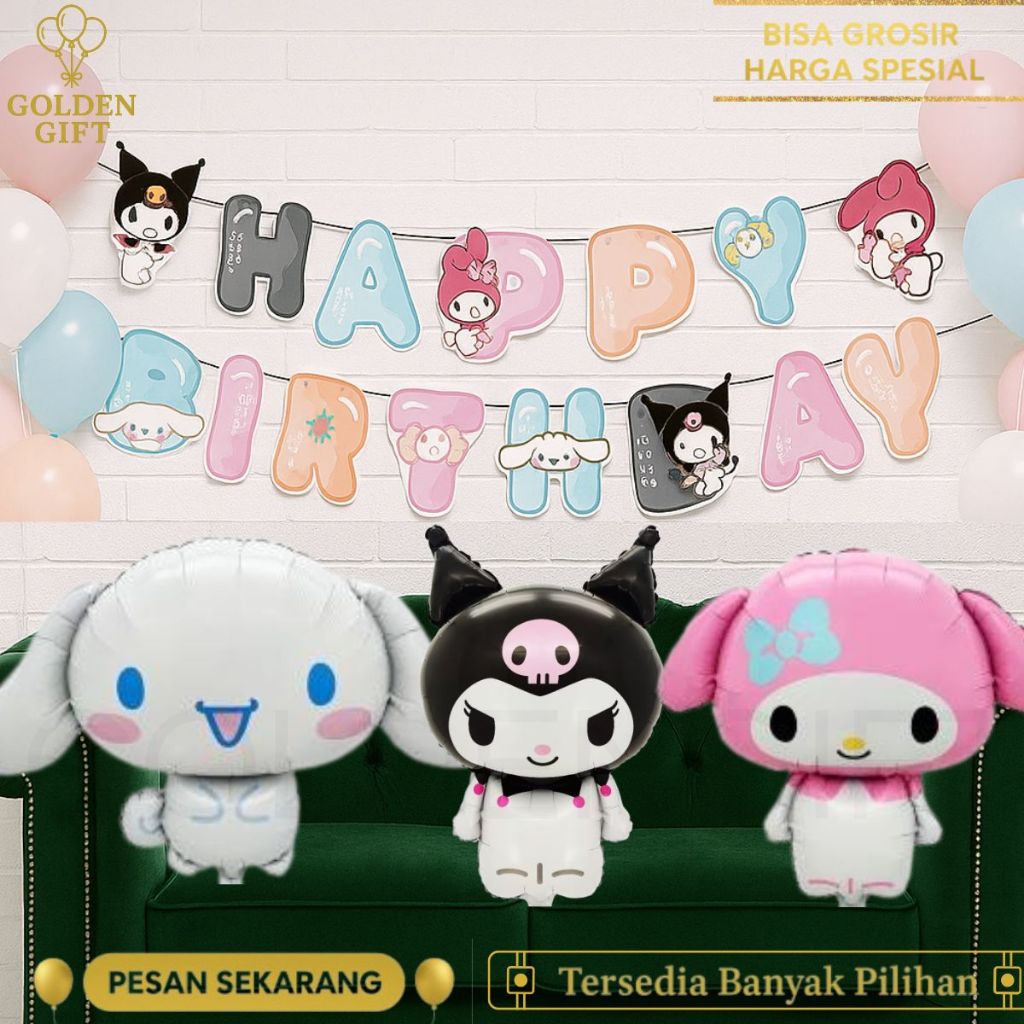 Jual Balon Foil Karakter Sanrio / Balon Foil Kuromi Melody Cinamoroll ...